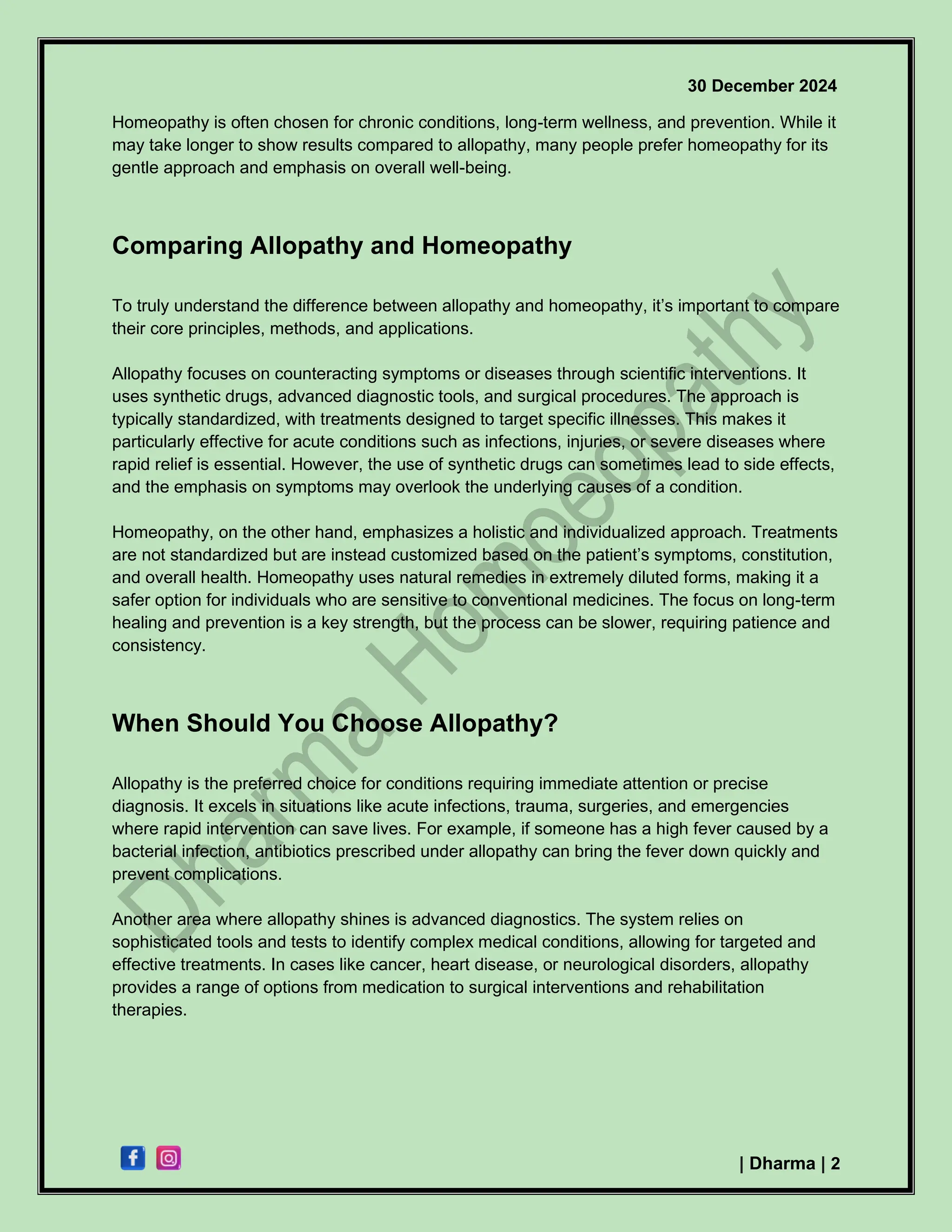 Allopathy vs. Homeopathy: What’s the Difference? | PDF