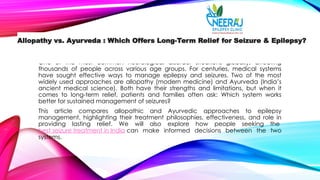 Allopathy vs Ayurveda Which Offers Long Term Relief for Seizure ...