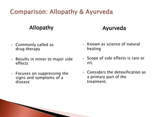 Allopathy vs homeopathy vs ayurveda | PPTX