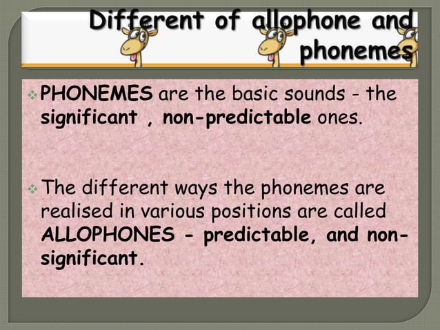 Allophone and phoneme. persentation | PPTX