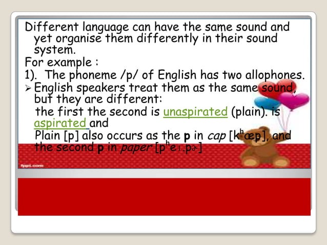 Allophone and phoneme. persentation | PPTX