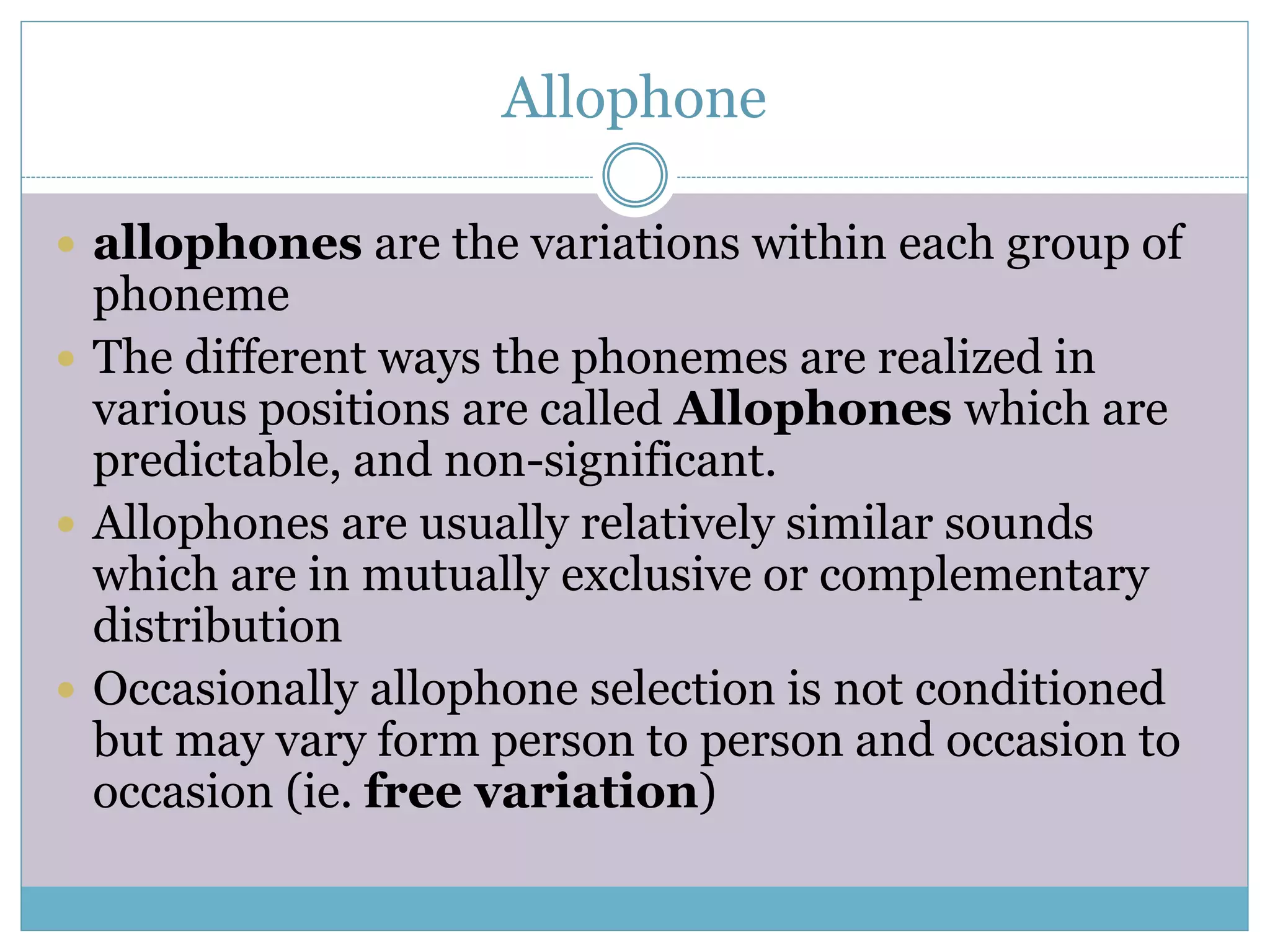 Allophone presentation | PPTX