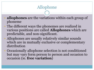 Allophone presentation | PPTX