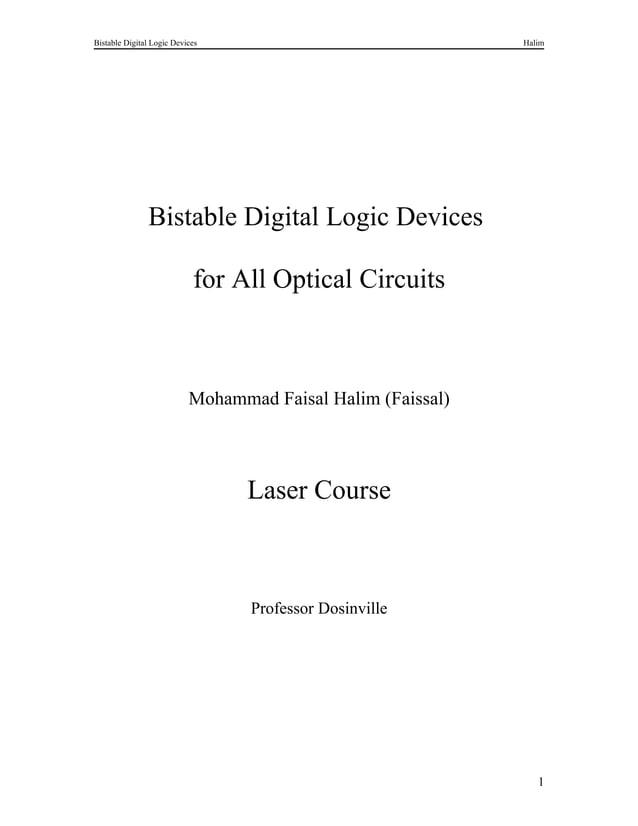 All optical circuits and for digital logic | PDF