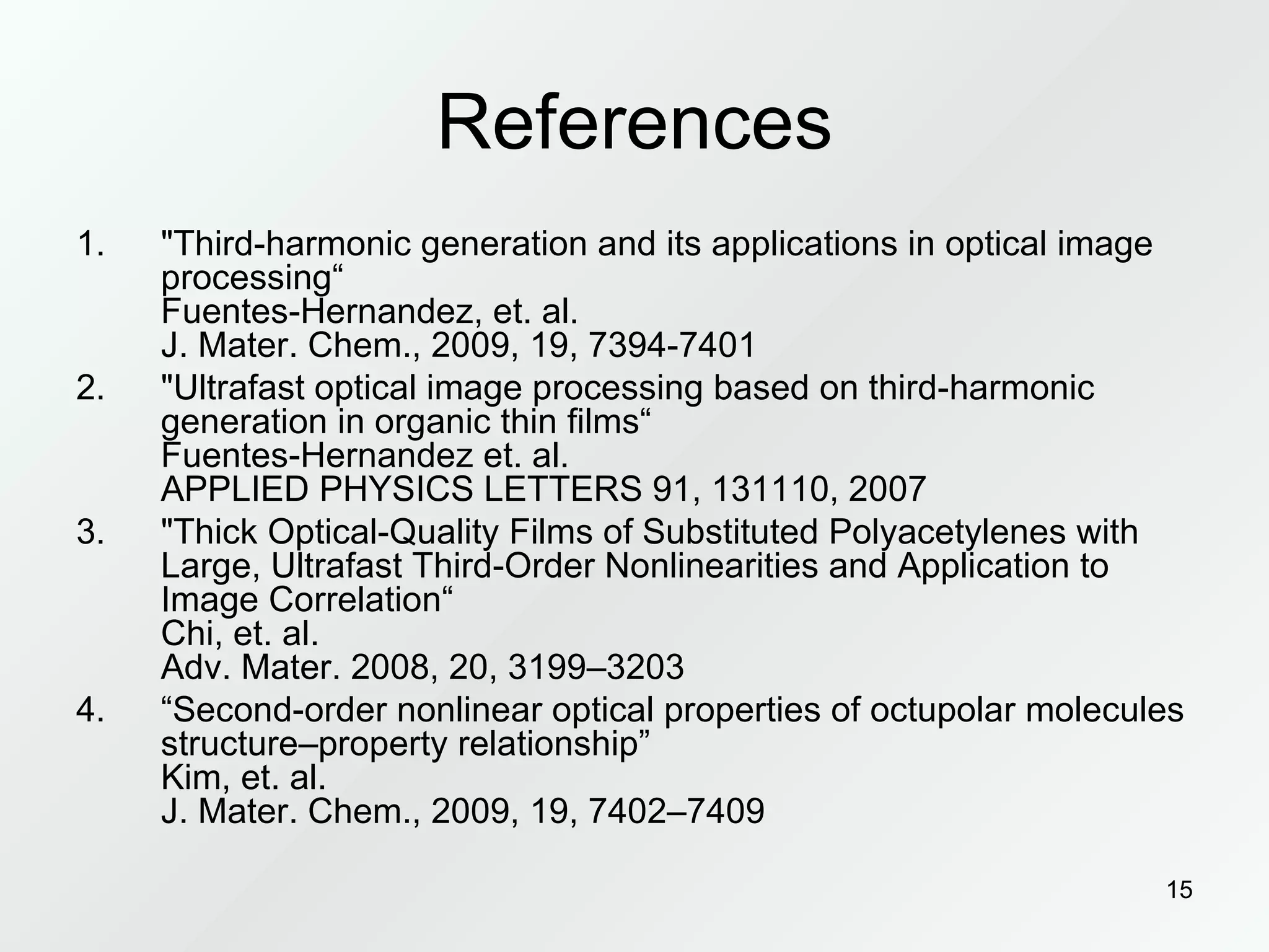 All optical image processing using third harmonic generation | PPT