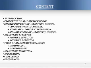 Allosteric enzymes | PPTX