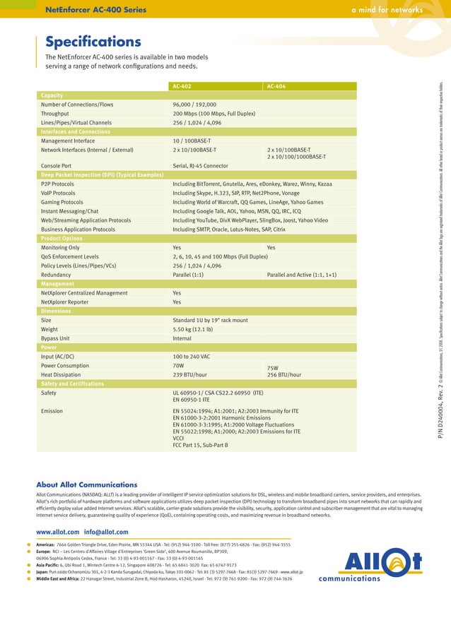 Allot ac 400 | PDF | Computer Networking | Computing