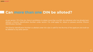 Allotment of DIN (Director Identification Number) | PPTX