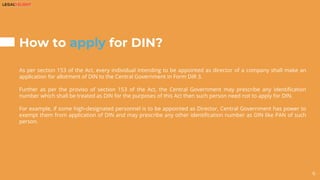 Allotment of DIN (Director Identification Number) | PPTX