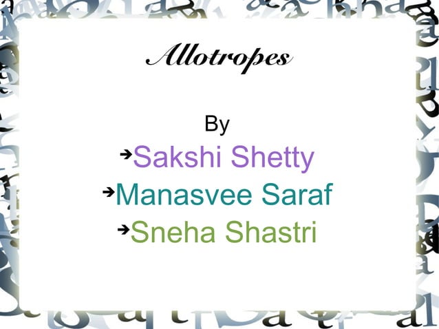 Allotropes | PPT | Chemistry | Science