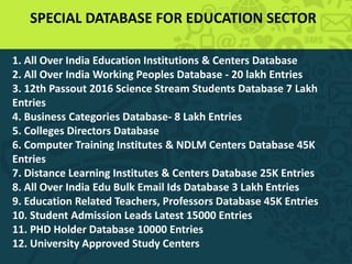 All over india education center database | PPT
