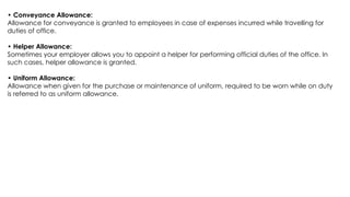 Allowances IN INCOME FROM SALARY INCOME TAX | PPTX