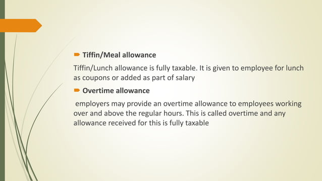 Allowances | PPTX | Personal Taxes | Personal Finance