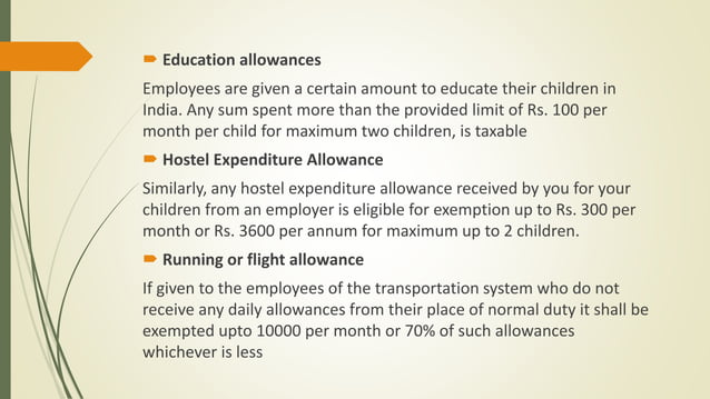 Allowances | PPTX | Personal Taxes | Personal Finance