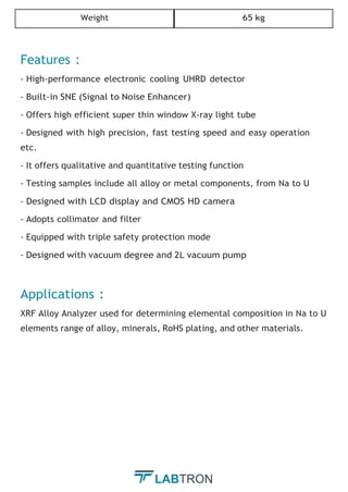 Alloy Analyzer laboratory equipments | PDF