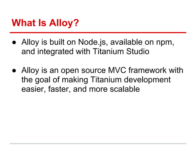 Appcelerator Titanium Alloy | PPT