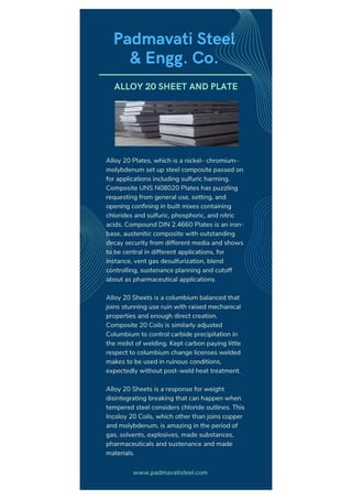 Alloy 20 sheet and plates | PDF | Chemistry | Science