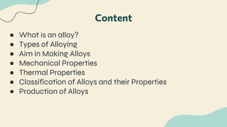 ALLOYS mechanical property and characteristics | PPT
