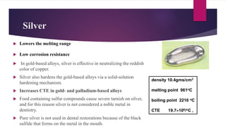 Alloys in prosthodontics | PPTX