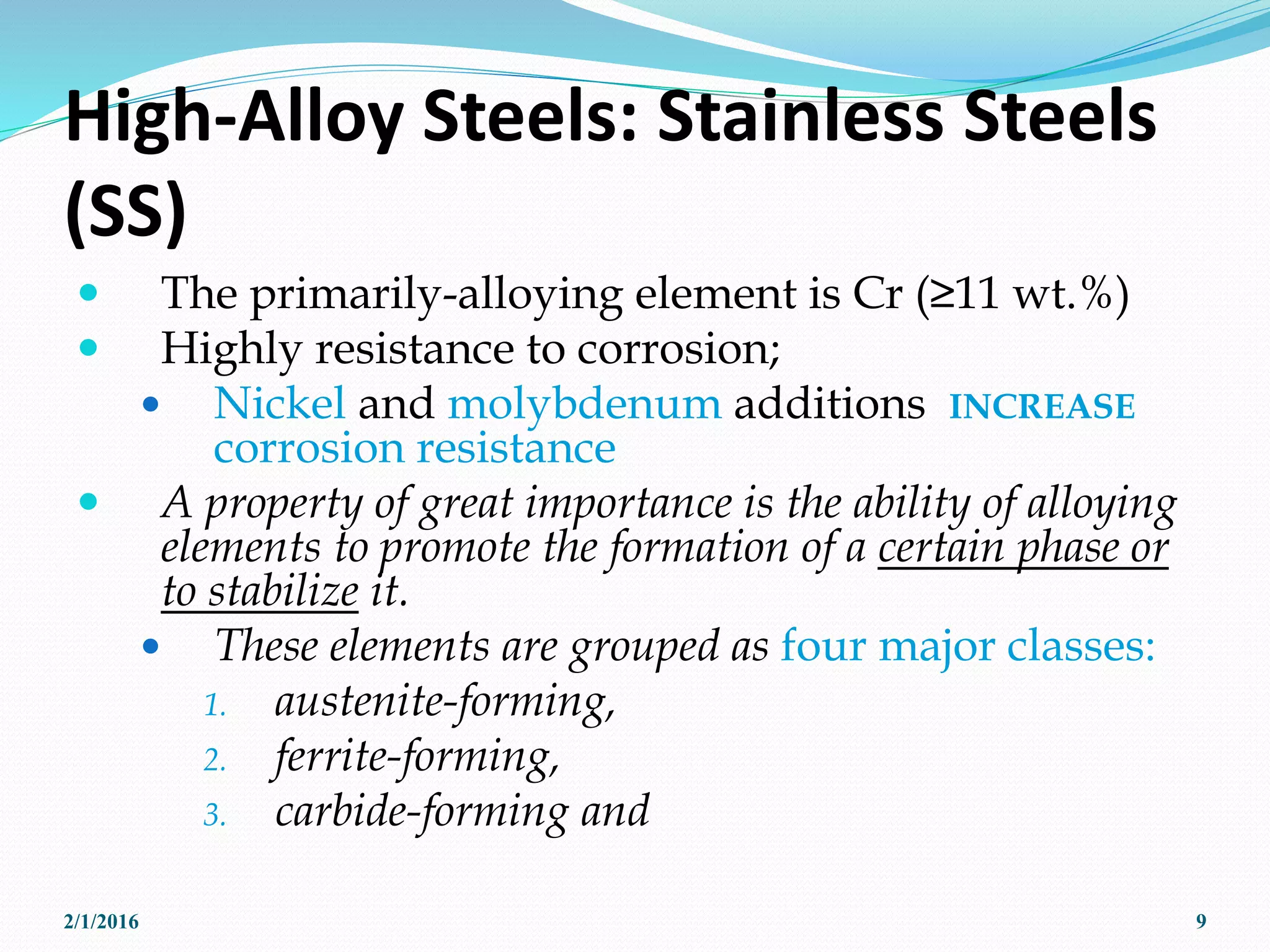 Alloy steels | PPTX