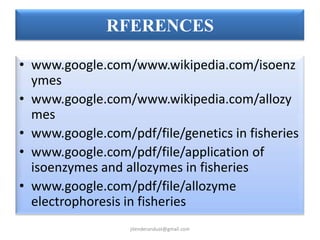 Allozymes and isozymes | PPTX