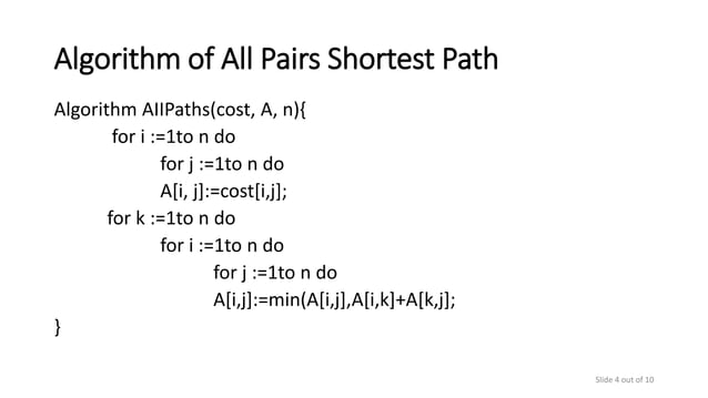All pair shortest path