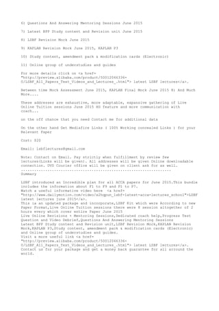 Latest LSBF All papers | TXT | Business Accounting & Finance | Business