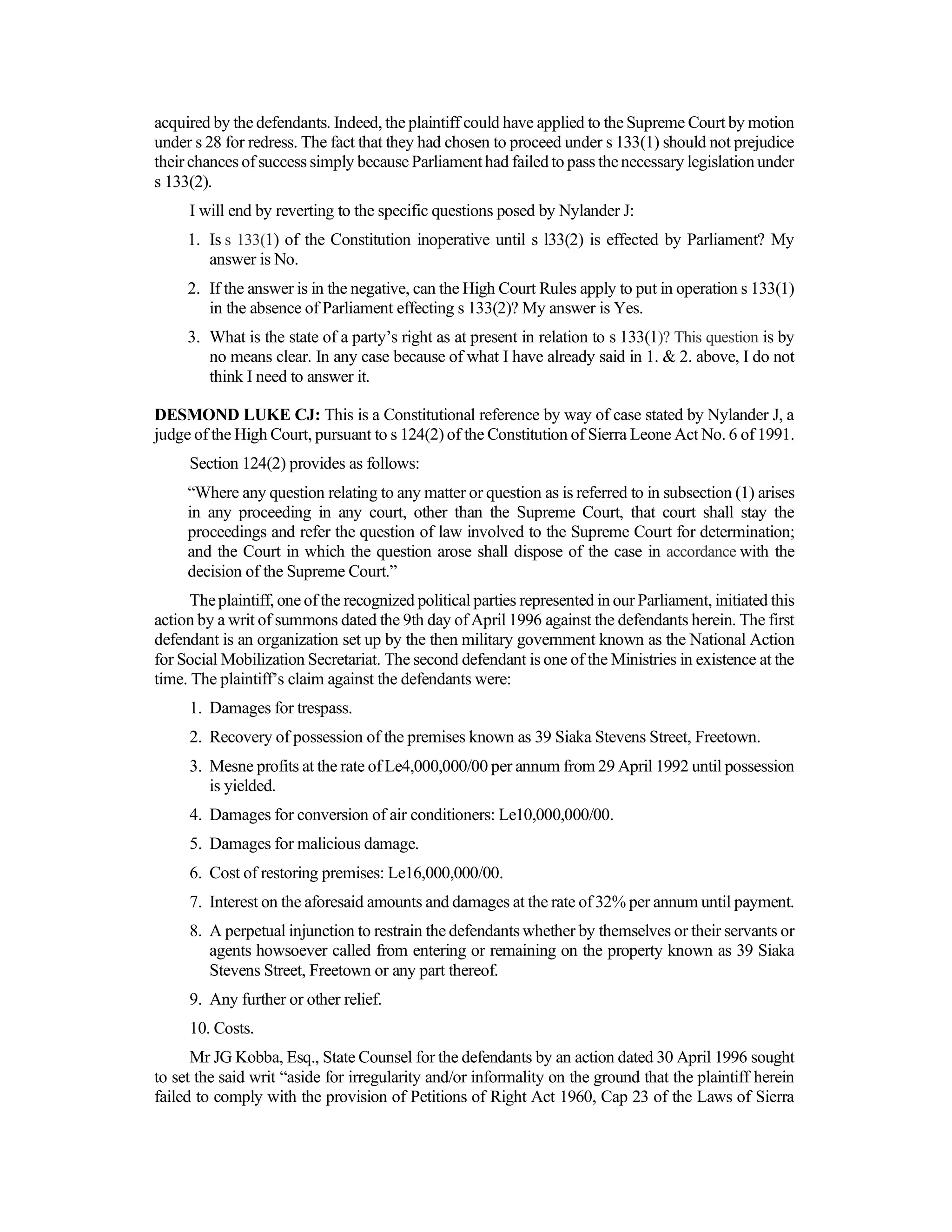 All People's Congress v NASMOS, Supreme Court of Sierra Leone, 26 ...