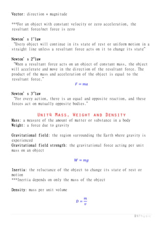 All phy note for O lvl | PDF
