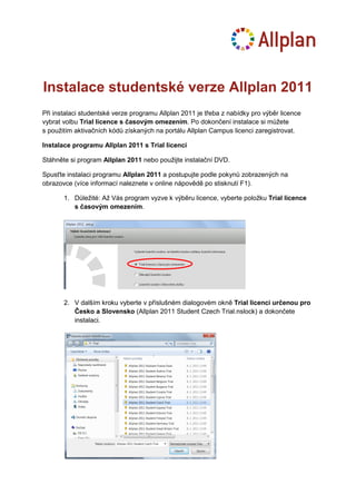 Allplan 2011 instalace_studentske_verze | PDF