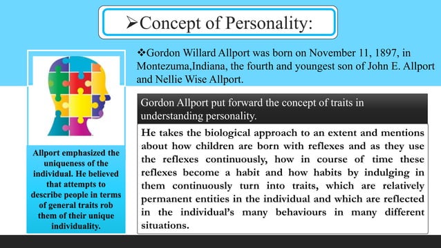 Allport's Theory of Personality | PPTX
