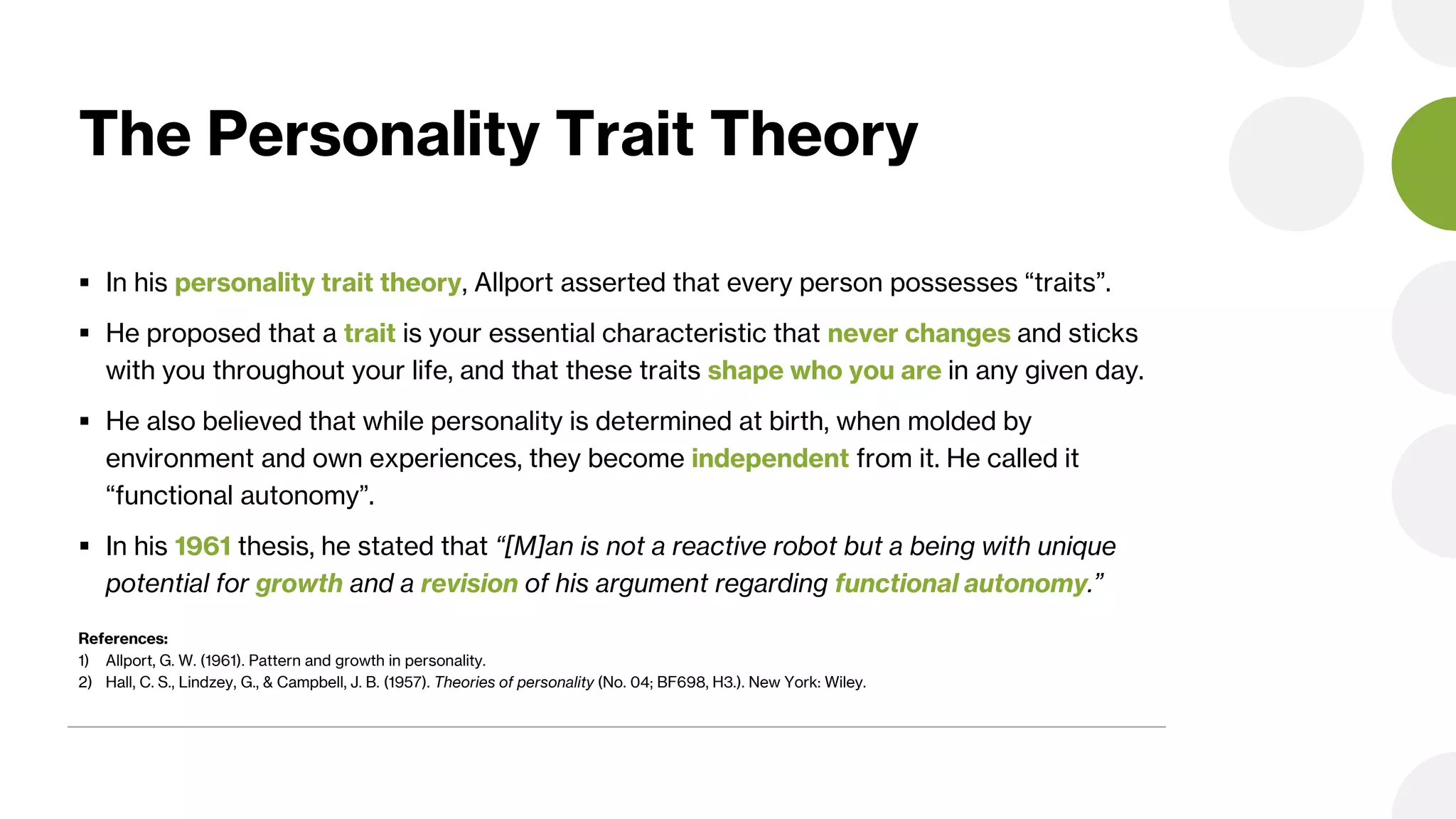 UTS – Allport's Personality (Trait) Theory | PDF