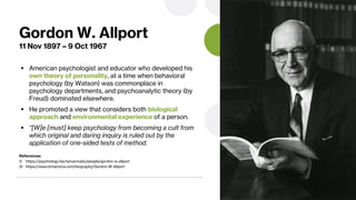 Allport’s Personality [Trait] Theory | PPT