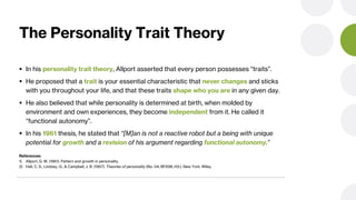 Allport’s Personality [Trait] Theory | PPT