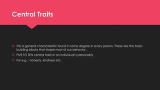 Allport’s trait theory of personality | PPTX
