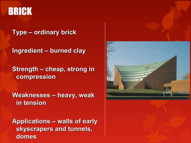 Physical properties of Building materials. | PPT