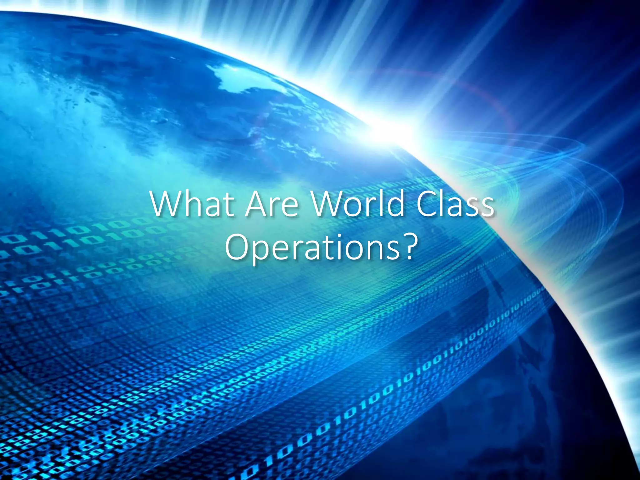 MIT-WPU_World Class Operations | PPT