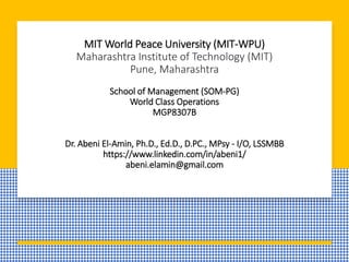 MIT-WPU_World Class Operations | PPT