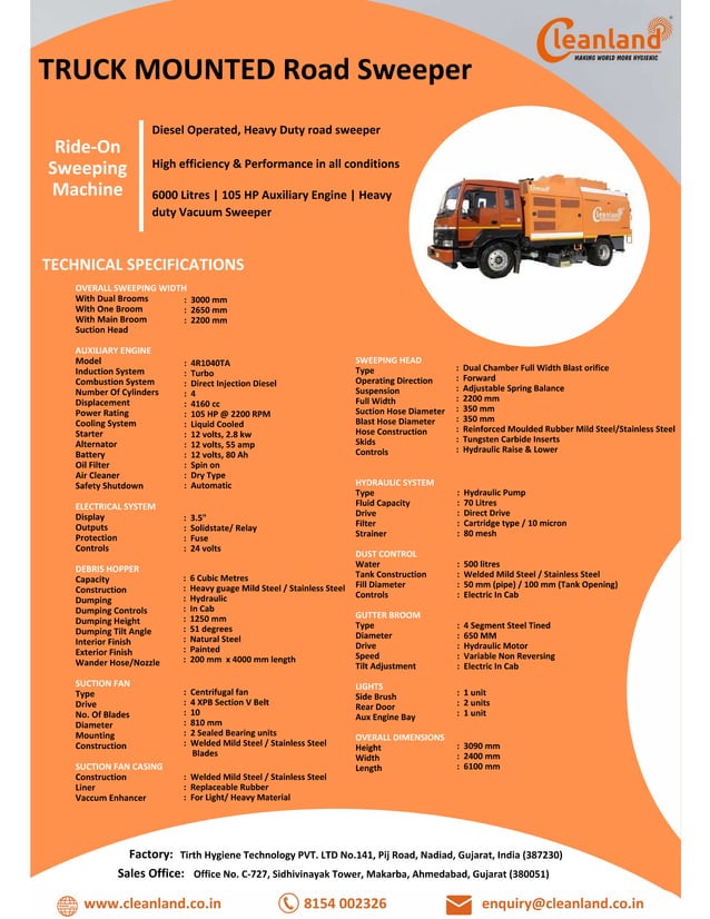 Road Sweeping Machine Cleanland catalogue | PDF