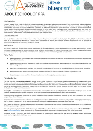 Learn RPA From School of RPA | PDF