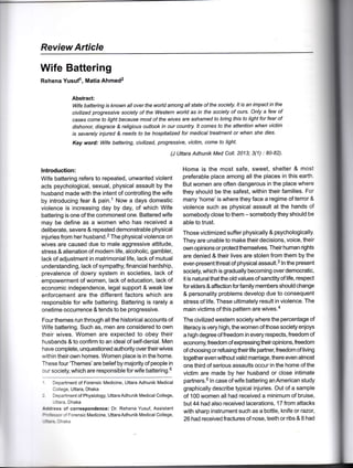 Wife Battering | PDF