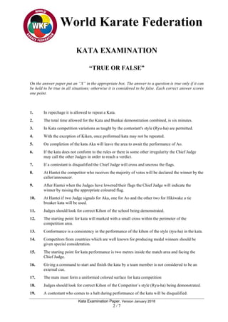 Allquestions kata eng2018 | PDF | Martial Arts | Sports
