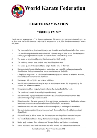 Allquestions kumite eng2018 | PDF