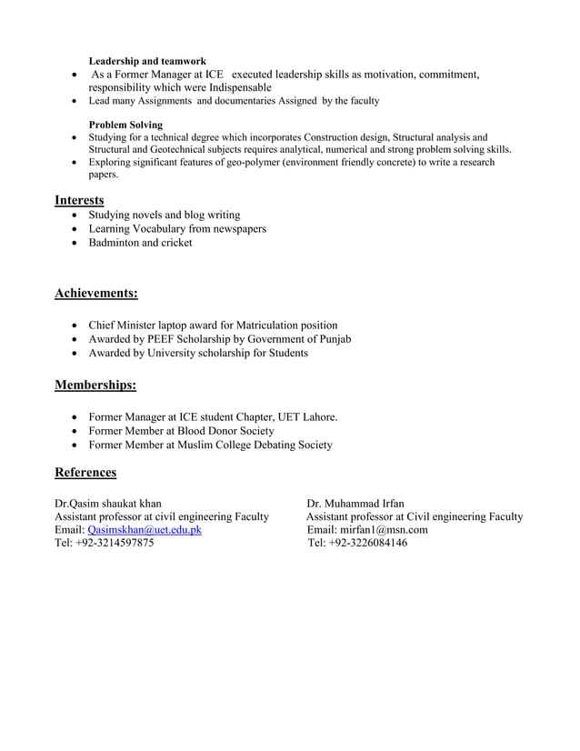 All Rounder CV (modern CV sample) | PDF | Civil Engineering Industry ...