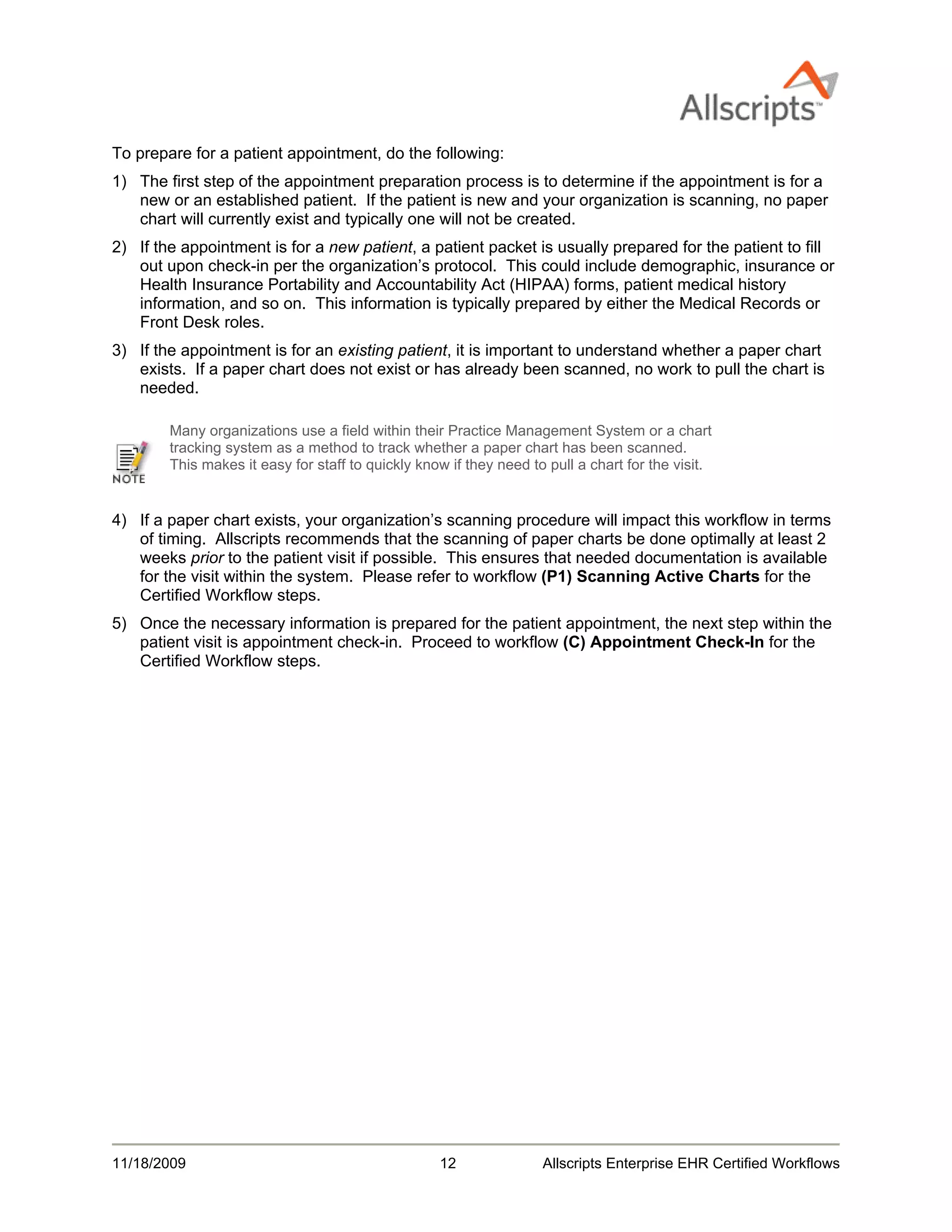 Allscripts Certified Workflows | PDF