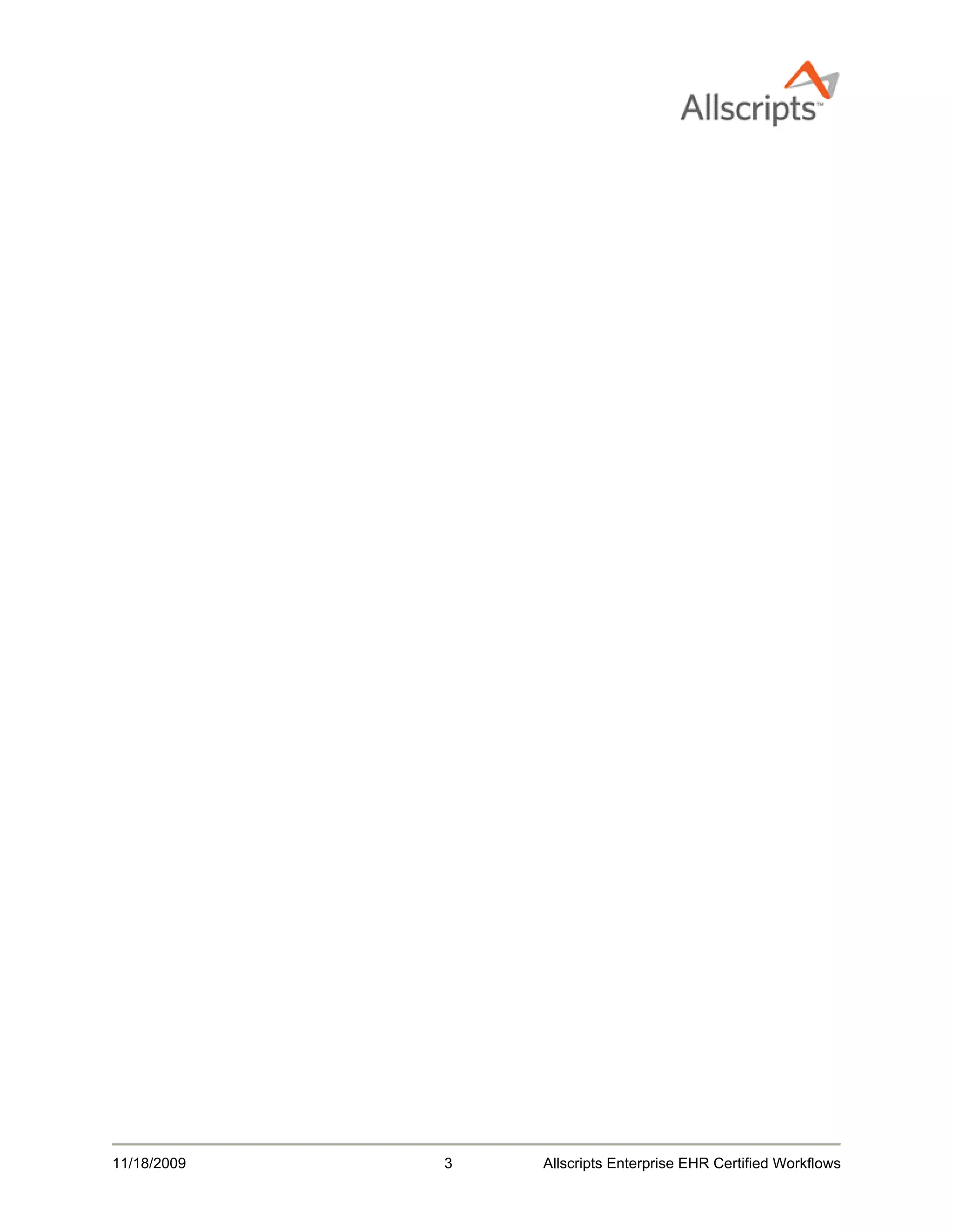 Allscripts Certified Workflows | PDF