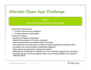 Allscripts Open App Challenge Q&A Webinar | PDF