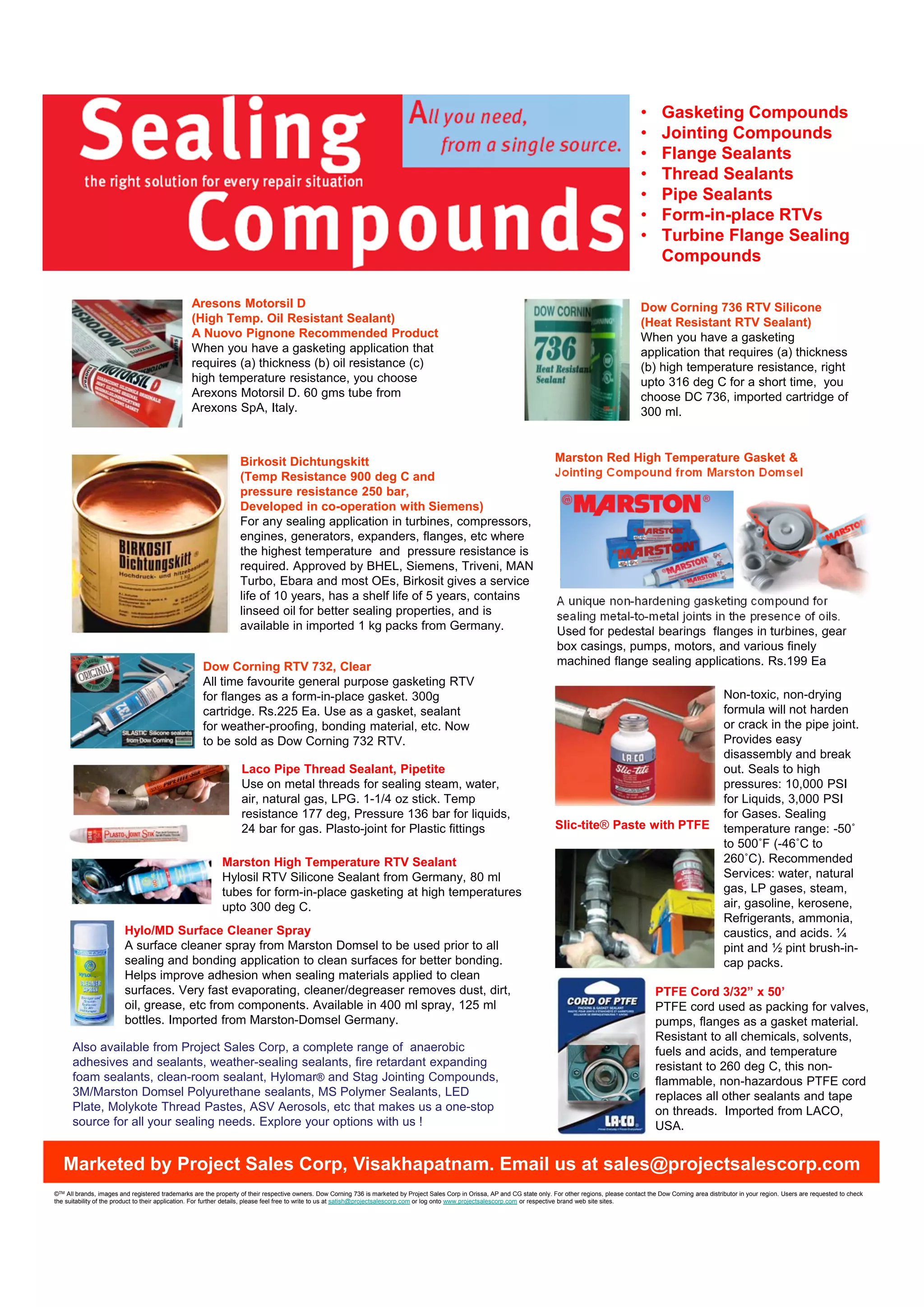 All Sealing Compounds from One Source, Oct 2011 | PDF