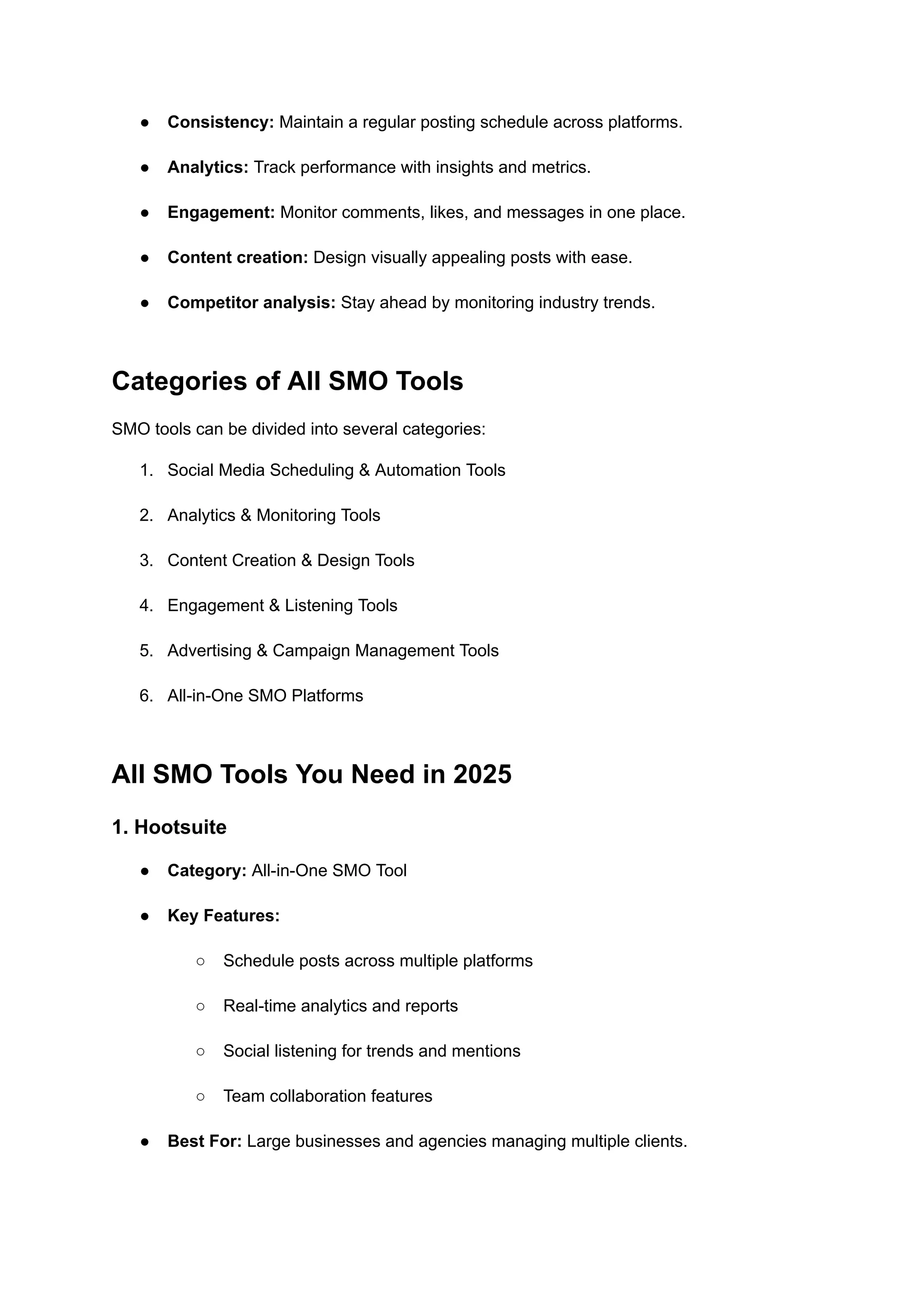 All SMO Tools: A Complete Guide for 2025 | PDF