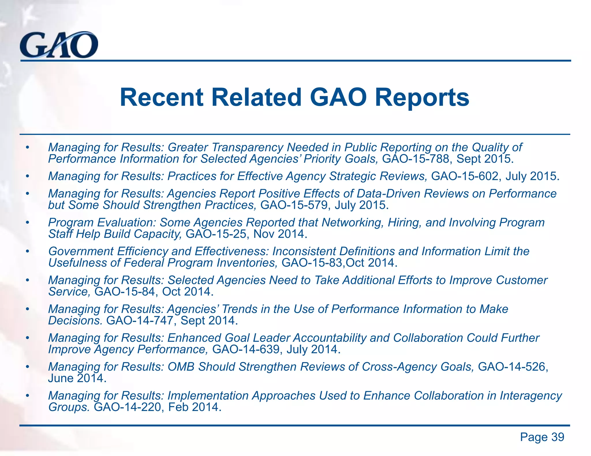 GPRAMA Implementation After Five Years | PPTX